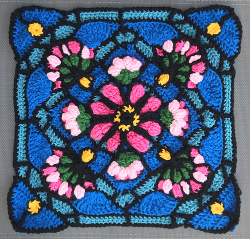 Ravelry: Dragon Flower Stained Glass Square pattern by Shawn Torres