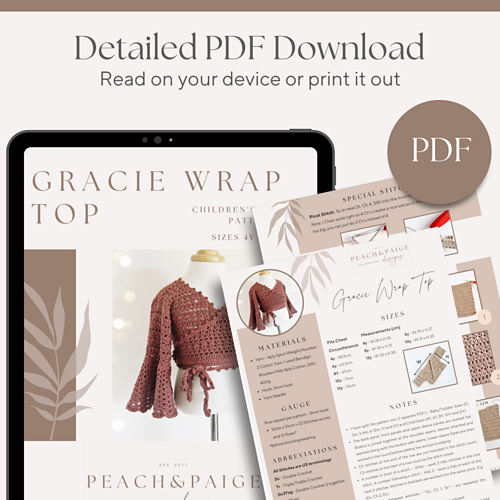 Ravelry: Gracie Wrap Top pattern by Peach&Paige Designs