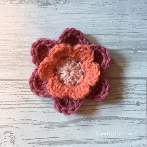 Ravelry: 2 Layer Flower pattern by Peony Bay
