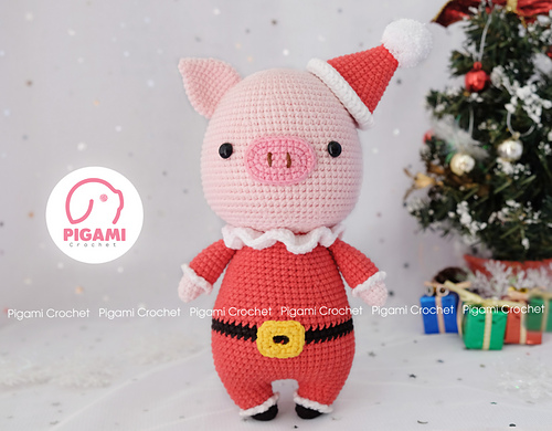 Ravelry: Santa Claus Piggy Amigurumi pattern by Pigami Crochet