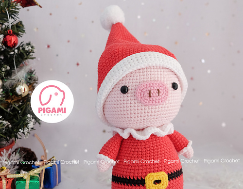 Ravelry: Santa Claus Piggy Amigurumi pattern by Pigami Crochet