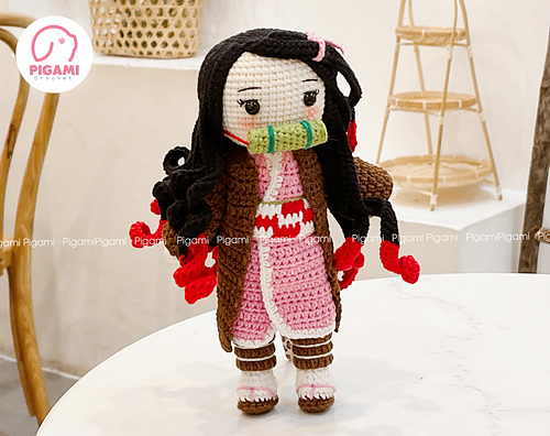 Ravelry: Nezuko Demon Slayer Amigurumi pattern by Pigami Crochet