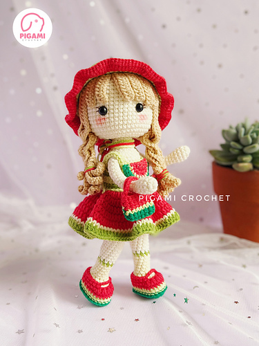 Ravelry: Lana Watermelon Amigurumi Doll pattern by Pigami Crochet