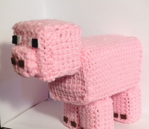 Ravelry: Squares and Blocks Minecraft Pig pattern by Leslee Brandenburg