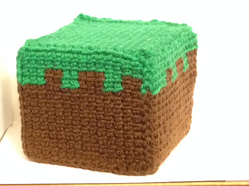 Ravelry: Square Minecraft Grass Block pattern by Leslee Brandenburg