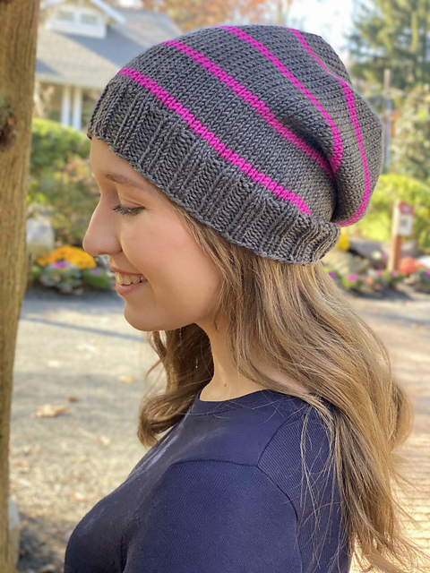 Ravelry: B134 Neon Striped Hat pattern by Emily Papp