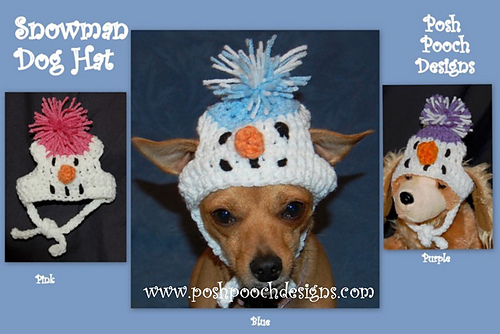 Ravelry: Snowman Dog Hat 3 sizes pattern by Sara Sach