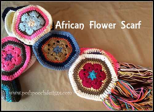 Ravelry: African Flower Scrap Scarf pattern by Sara Sach