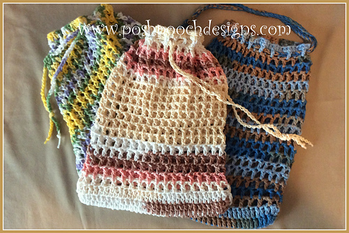 Ravelry: Mesh Drawstring Bag pattern by Sara Sach