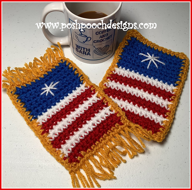 Ravelry: American Flag Mug Rug pattern by Sara Sach
