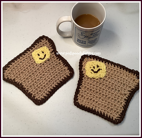 Ravelry: Breakfast Toast Coaster pattern by Sara Sach