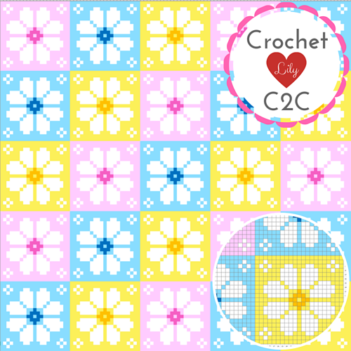 Ravelry: Pastel flowers C2C blanket pattern by Liliya Pervushina