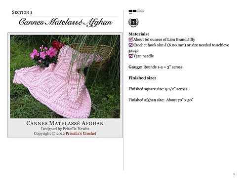 Ravelry: Cannes Matelassé Afghan pattern by Priscilla Hewitt