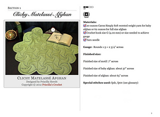 Ravelry: Clichy Matelassé Afghan pattern by Priscilla Hewitt