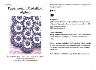 Ravelry: Paperweight Medallion Afghan pattern by Priscilla Hewitt