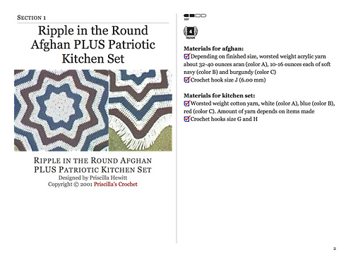 Ravelry: Ripple in the Round Afghan PLUS Patriotic Kitchen Set pattern ...