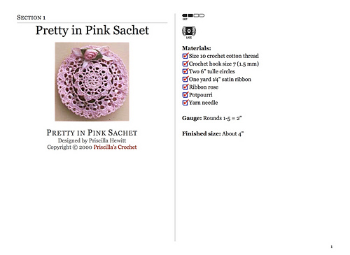 Ravelry: 3 Sachets pattern by Priscilla Hewitt