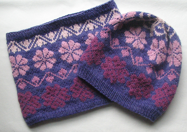 Ravelry: Hearts and Flowers Fair Isle Set pattern by Purple Fleece