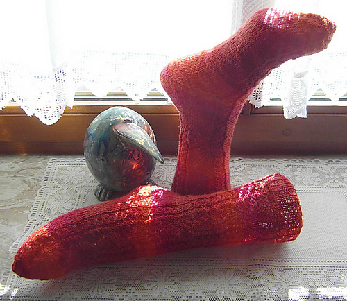 Ravelry: Flower Lace Socks (Cuff Down) pattern by Qianer Huang