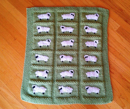 Ravelry: #30 Sheep Baby Blanket pattern by Jean Guirguis