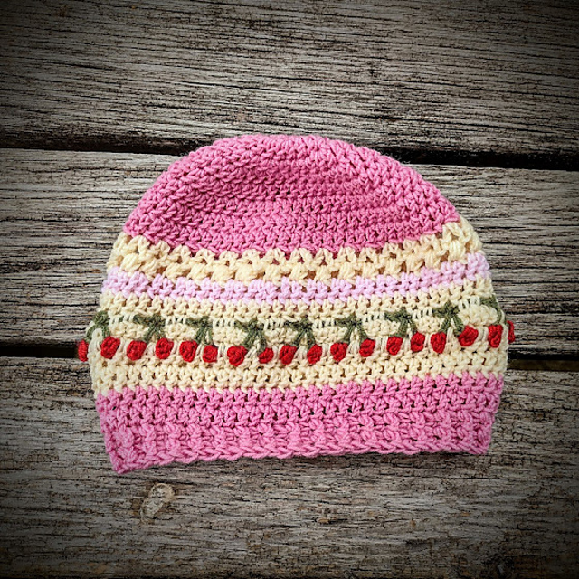 Ravelry: Cherry Baby Beanie pattern by Rachel McKerracher