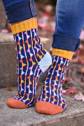 Ravelry: Party Flag Socks pattern by Allison Lutes