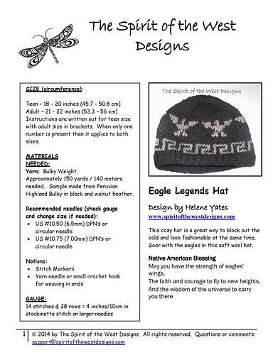Ravelry: Eagle Legend pattern by Spirit West Designs