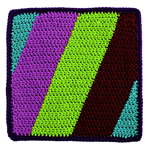 Ravelry: Square 5: Diagonal Stripes pattern by Laurinda Reddig