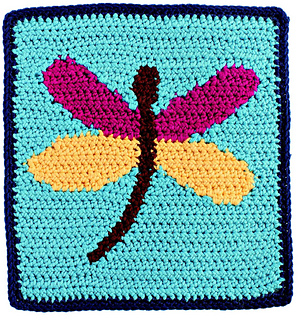 Ravelry: Square 21: Dragonfly pattern by Laurinda Reddig