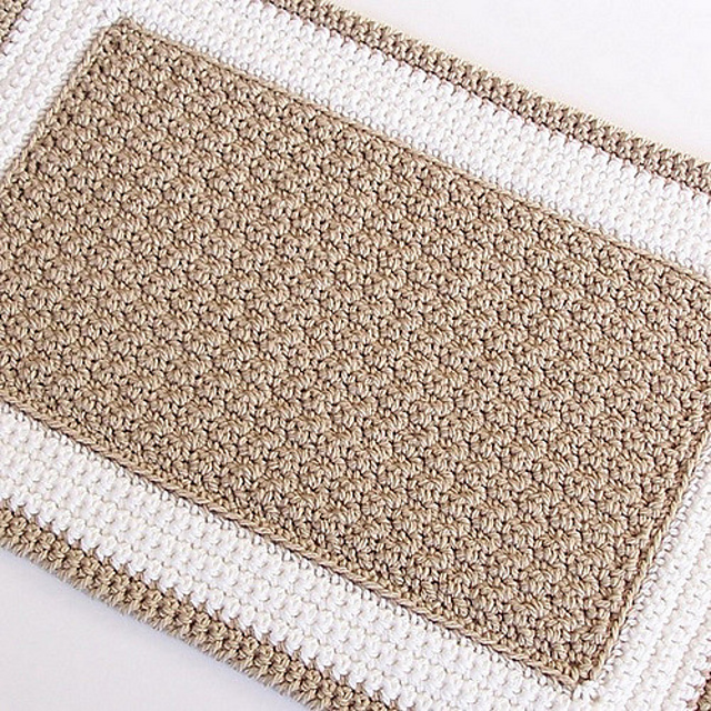 Ravelry: Beige and White Crochet Rug pattern by Julie Oparka