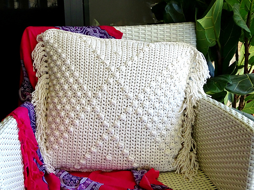 Ravelry: Cushion Pillow Cover Boho Diamond pattern by Rhinestone Mumma