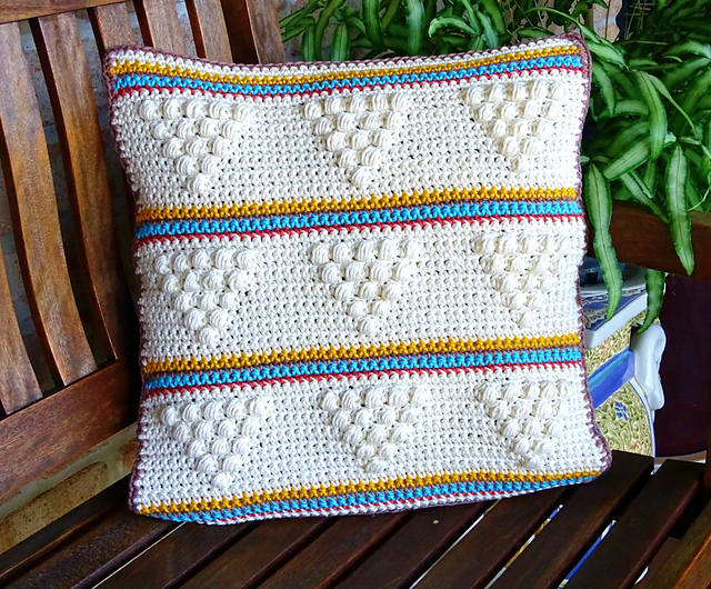 Ravelry: Cushion Pillow Cover Aztec Stripe pattern by Rhinestone Mumma