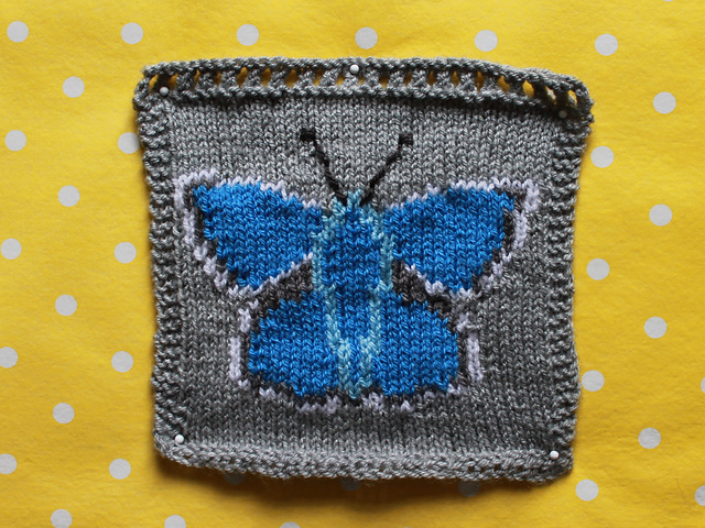 Ravelry: Common Blue Butterfly Intarsia pattern by Ruby and the Foxes