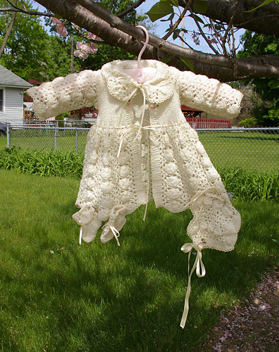Ravelry: SBejster's Pippy Shell Matinee Coat, Bonnet and Bootees