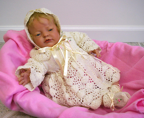 Ravelry: SBejster's Pippy Shell Matinee Coat, Bonnet and Bootees