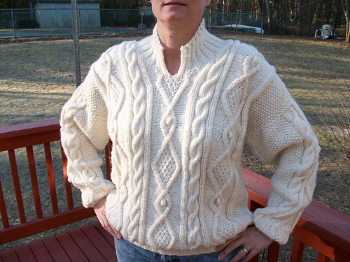 Ravelry: 11-11 Aran jumper with front opening pattern by DROPS design