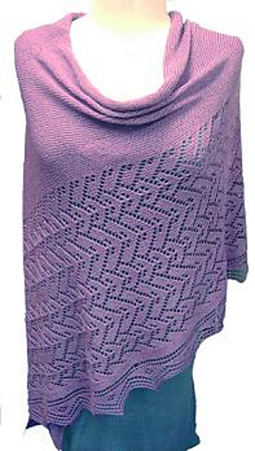 Ravelry: Assymetrical Lace Poncho pattern by Margo Turner