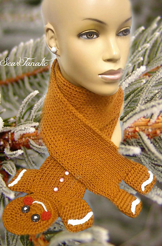 Ravelry: Gingerbread Man Scarf Loom Knit pattern by ScarFanatic1