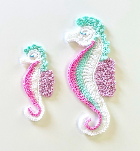 Ravelry: Seahorse Fantasy Appliques Wall Hanging pattern by Linda Maria