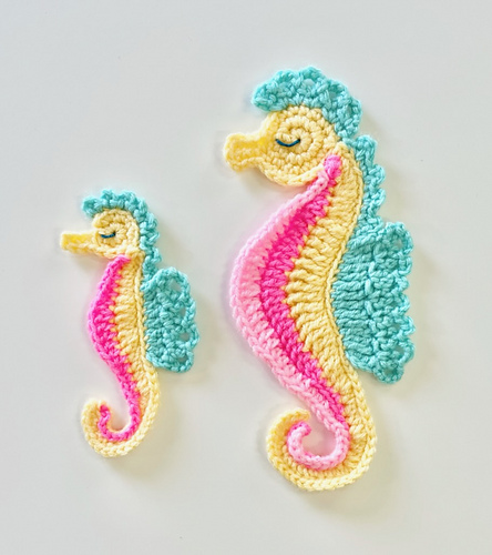 Ravelry: Seahorse Fantasy Appliques Wall Hanging pattern by Linda Maria