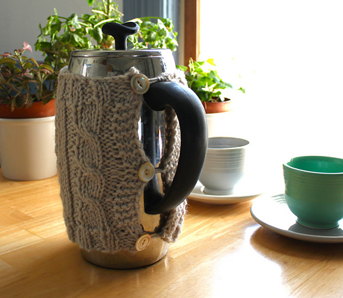 Ravelry: Cabled French Press Cozy pattern by SecretSnowBird