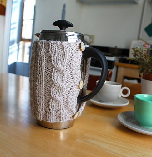 Ravelry: Cabled French Press Cozy pattern by SecretSnowBird