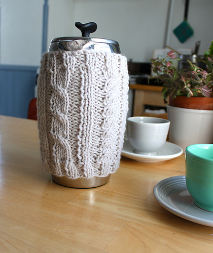 Ravelry: Cabled French Press Cozy pattern by SecretSnowBird