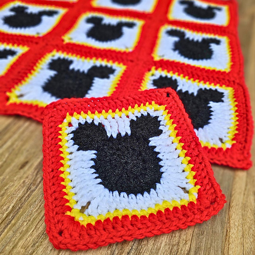 Ravelry: Mickey Mouse Granny Square pattern by Christa Lynn