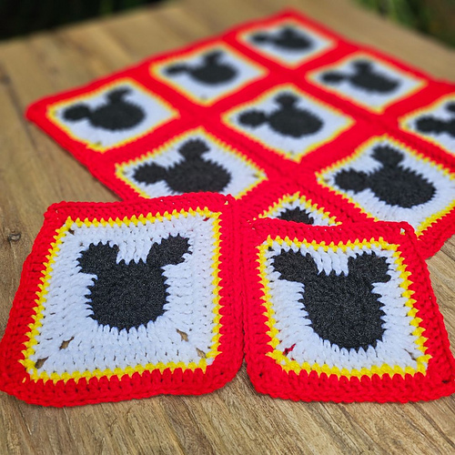 Ravelry: Mickey Mouse Granny Square pattern by Christa Lynn