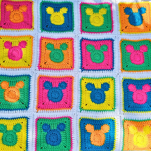 Ravelry: Andy Warhol Mickey Mouse Blanket pattern by Christa Lynn