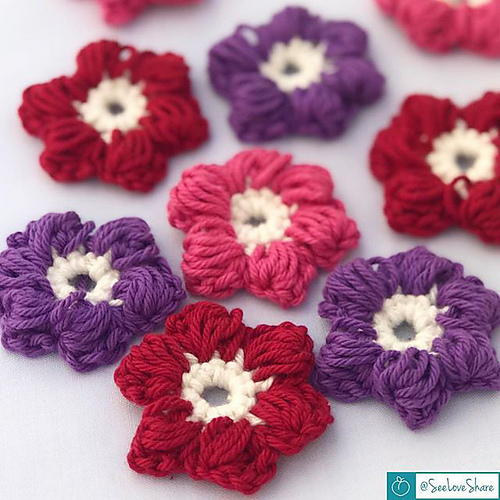 Ravelry: Puff Stitch Flower pattern by See Love Share