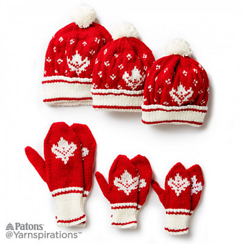 Ravelry: Canada Knit Toque & Mittens pattern by Patons