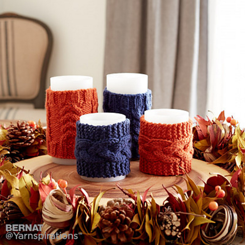 Ravelry: Cable Candle Cozies pattern by Julia Madill