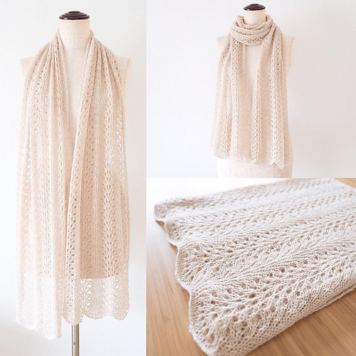 Ravelry: Feather and Fan Short Scarf pattern by Kelly Faller